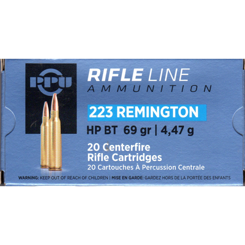 PPU .223 Rem 69 gn HPBT, 20 St. - American Gun Shop, 18,90